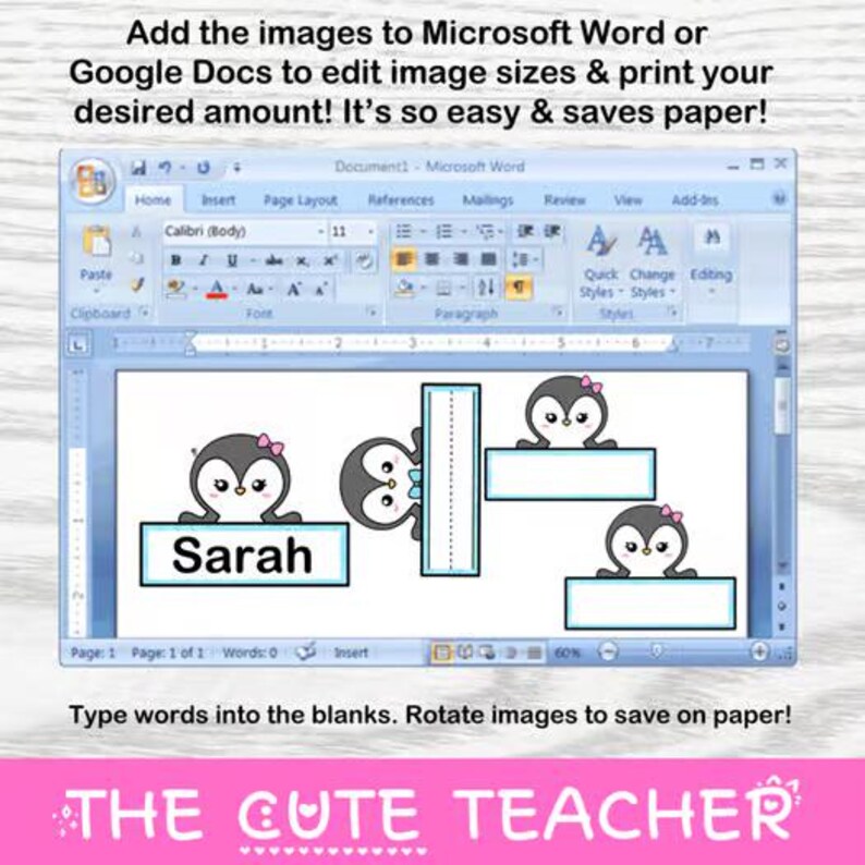 Editable Penguin Name Tags - Printable Winter Christmas Bulletin Board ...