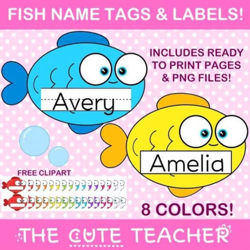 Fish Theme Name Tags - Ocean Beach Classroom Decor - Sea Summer ...