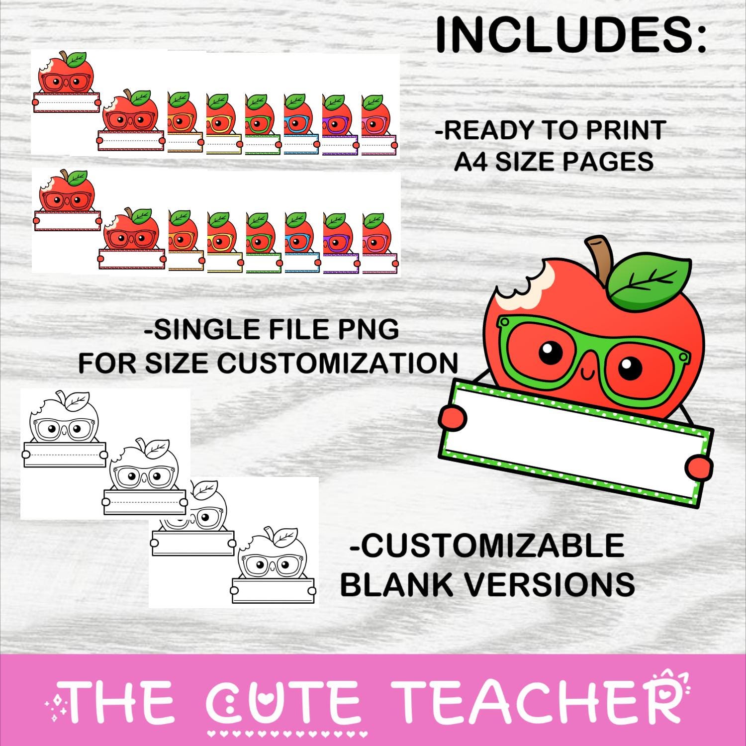 Smart Apple Back to School Name Tags - Teacher Bulletin Board ...