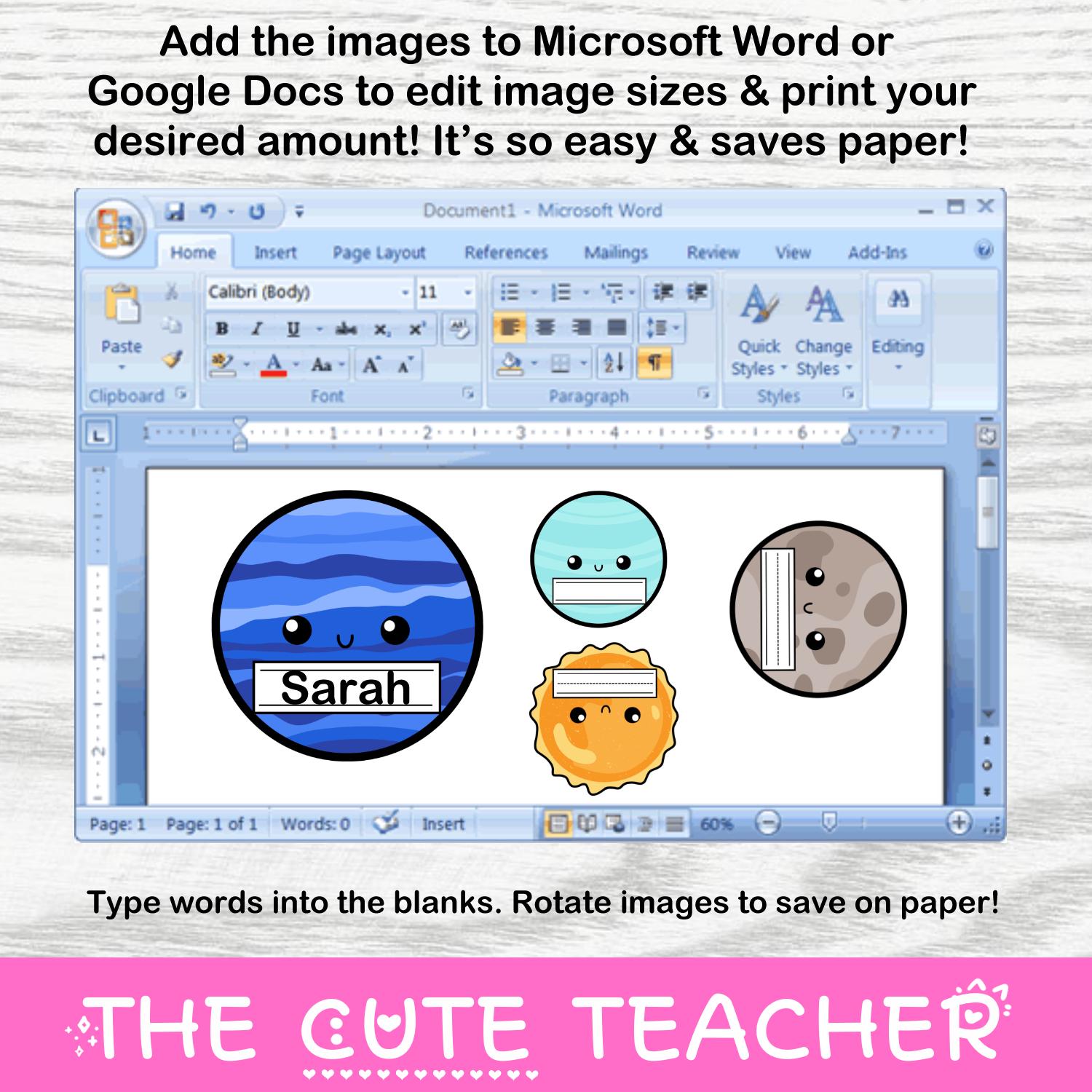 Planets Name Tags - Solar System Outer Space Themed Classroom Bulletin ...