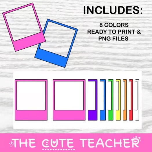 Editable Polaroid Name Tags: Classroom Photo Inserts (printable PNG) - Etsy