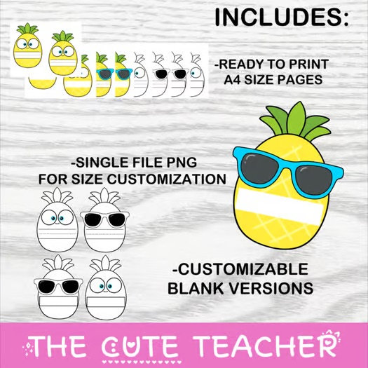 Summer Pineapple Theme Name Tags - Classroom Door Display & Bulletin ...