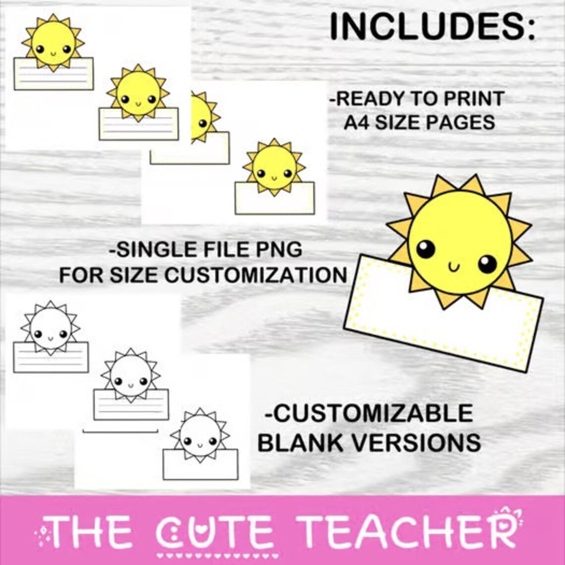 Sunshine Name Tags Summer Printable Classroom Labels - Etsy