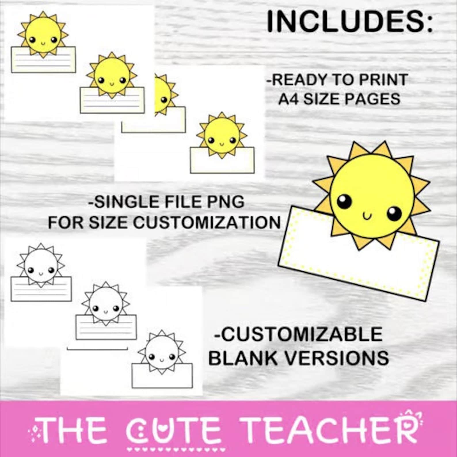 Sunshine Name Tags Summer Printable Classroom Labels - Etsy