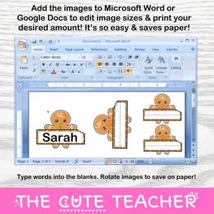 Gingerbread Name Tags - Christmas Editable Winter Classroom Labels - Etsy