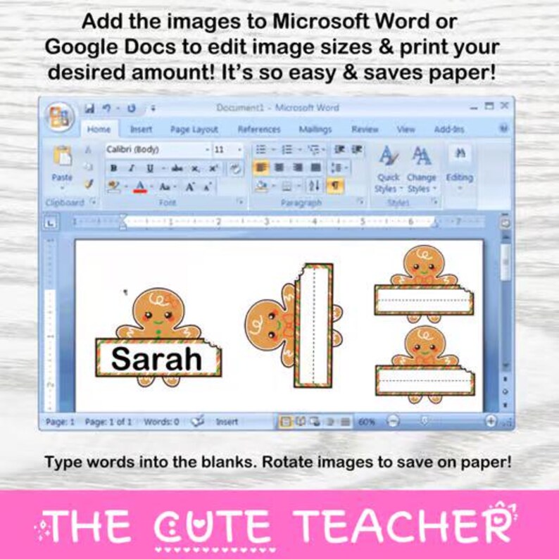 Gingerbread Name Tags - Christmas Editable Winter Classroom Labels - Etsy