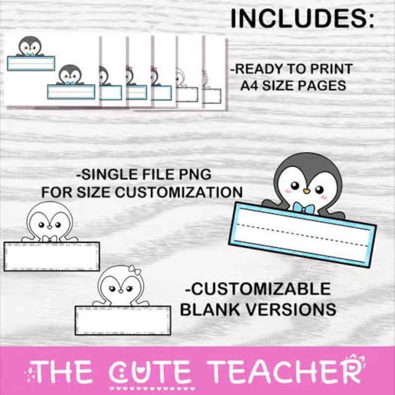 Editable Penguin Name Tags - Printable Winter Christmas Bulletin Board ...