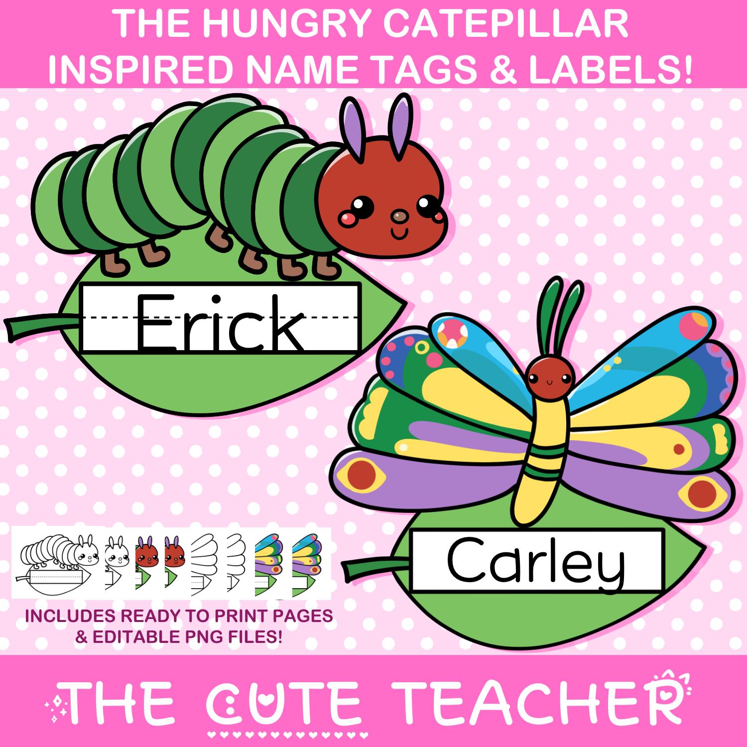 The Hungry Caterpillar Inspired Name Tags - Printable Cubby Labels ...