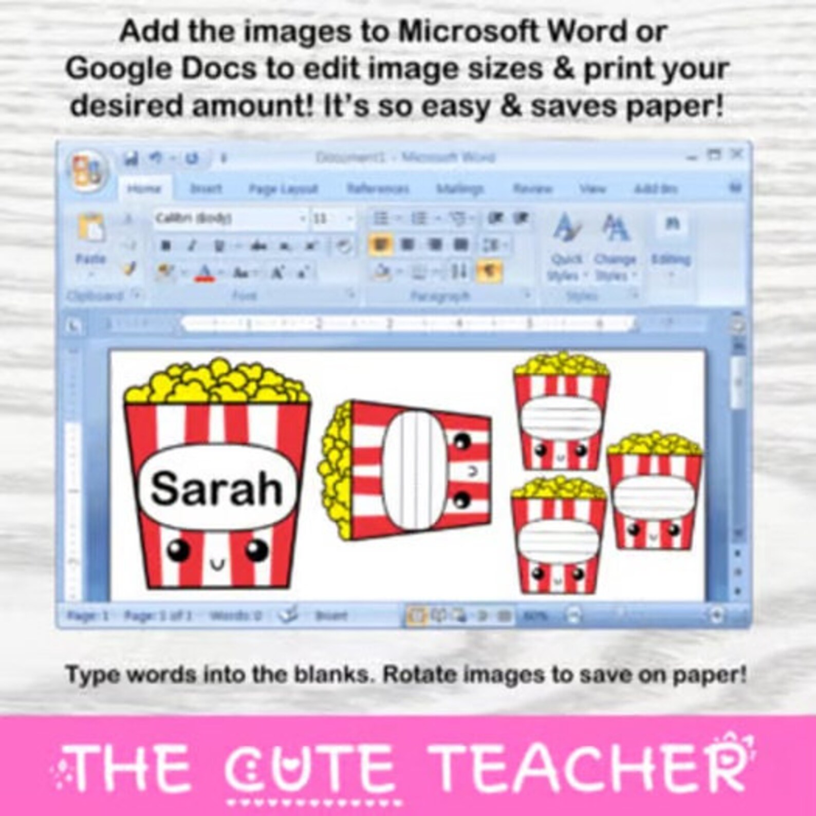 Popcorn Name Tags & Labels - Movie Day and Carnival Theme Bulletin ...