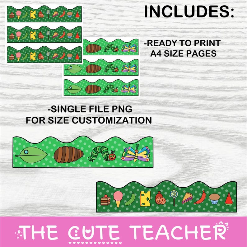 Hungry Caterpillar Bulletin Board Borders: Spring Classroom Decor ...