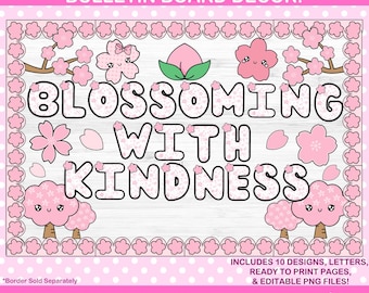 Pink Cherry Blossom Bulletin Board Printable Decor - Blossoming With ...