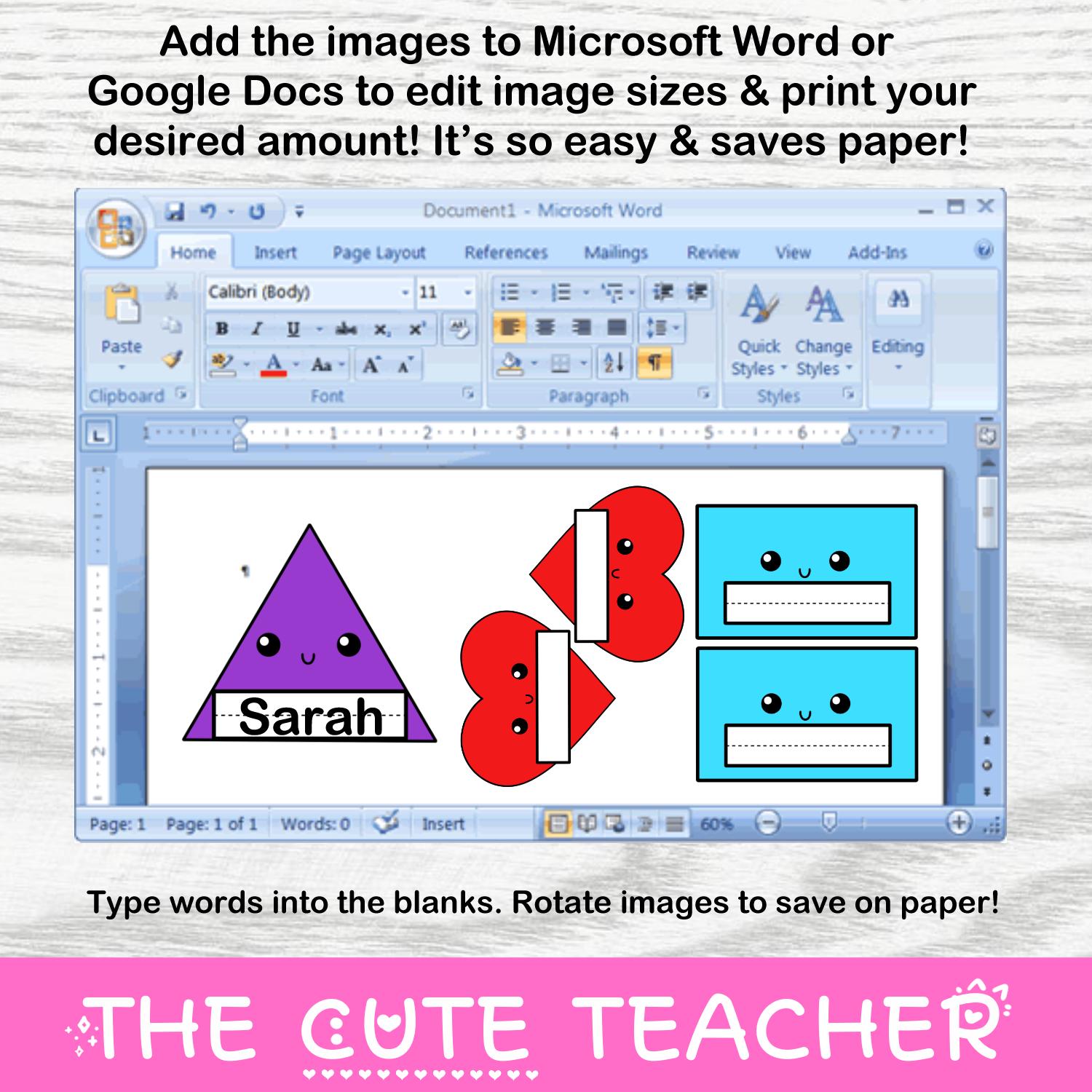 Shapes Name Tags Math Themed Door Display & Classroom Bulletin Board ...