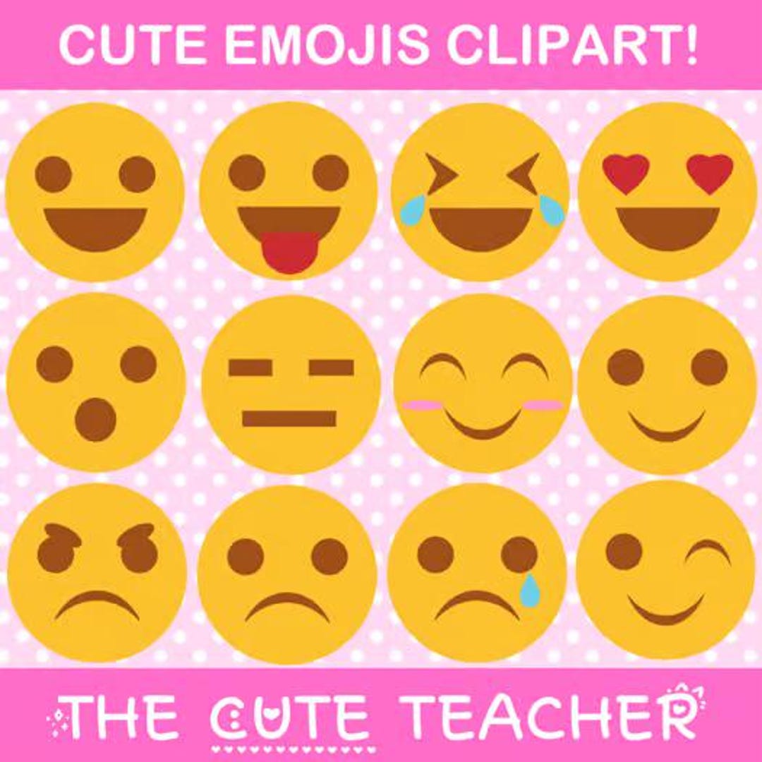 Emojis Clipart Feelings and Expressions Clipart for Planners, Stickers ...