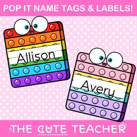 Fun Pop It Name Tags Classroom Labels & Bulletin Board Ideas - Etsy
