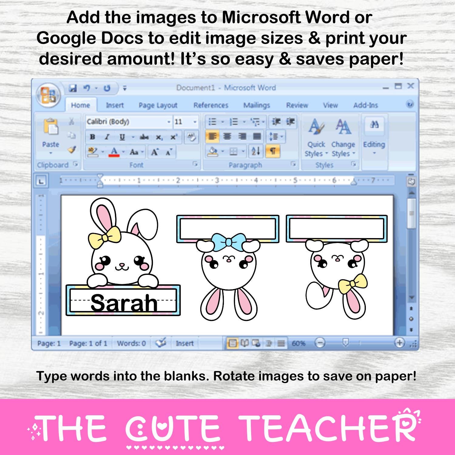 Easter Bunny Name Tags: Pastel Classroom Decor (printable PNG) - Etsy