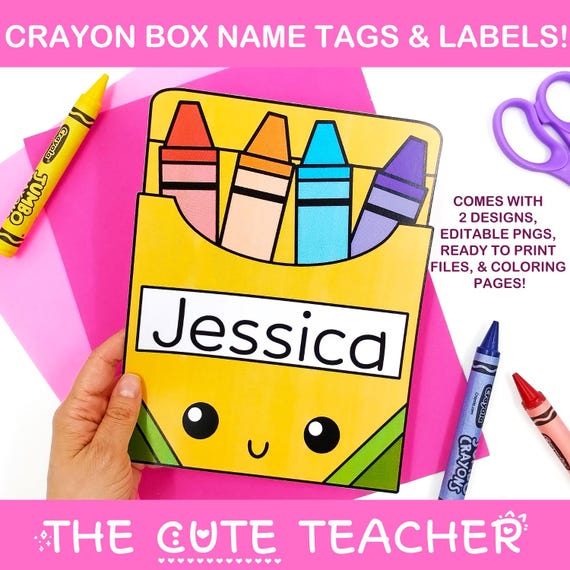 Etiquetas Imprimibles Con Temática De Crayones Crayola Labels Etsy