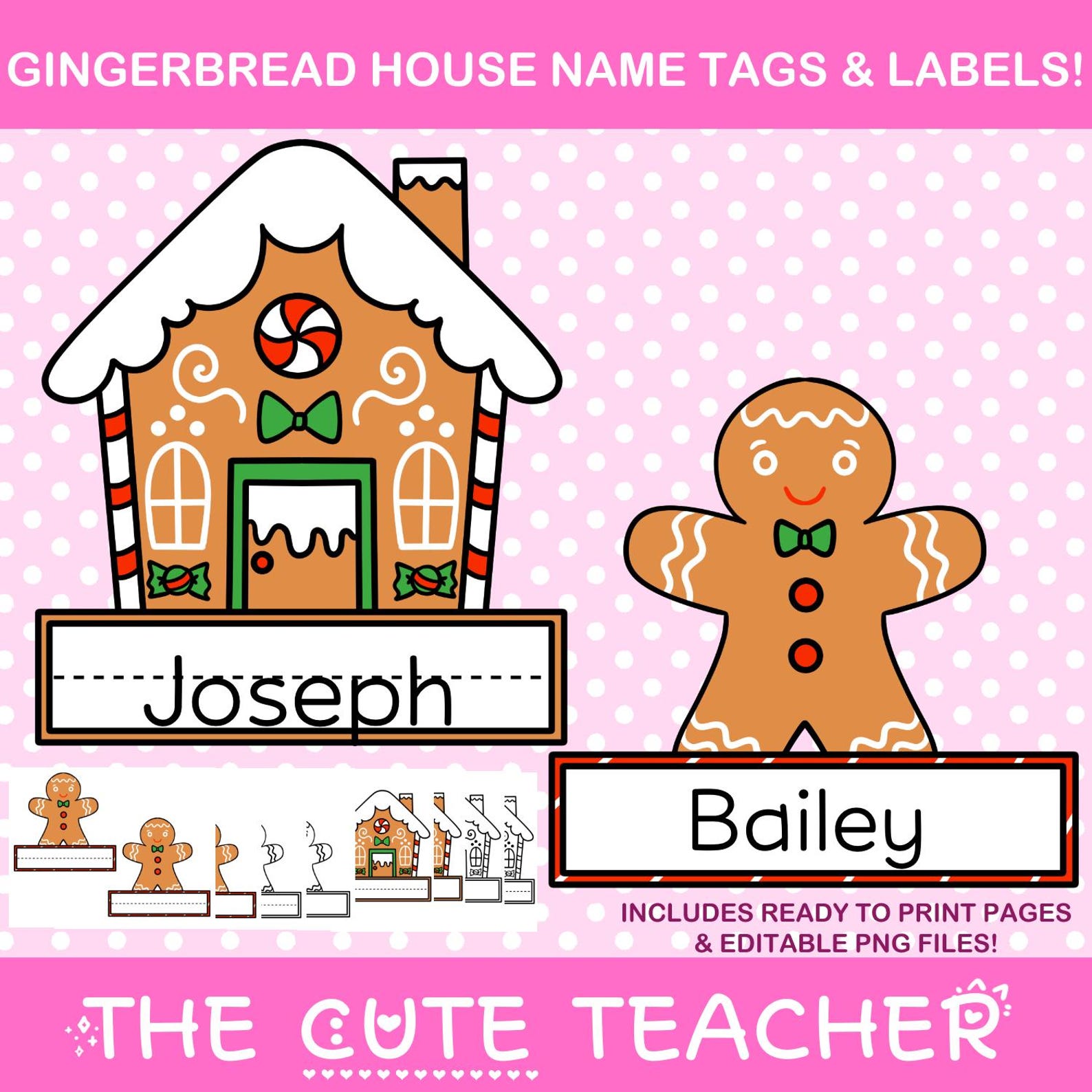 Gingerbread House Name Tags - Gingerbread Man - Christmas Bulletin ...