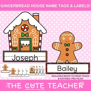 Gingerbread House Name Tags - Gingerbread Man - Christmas Bulletin ...