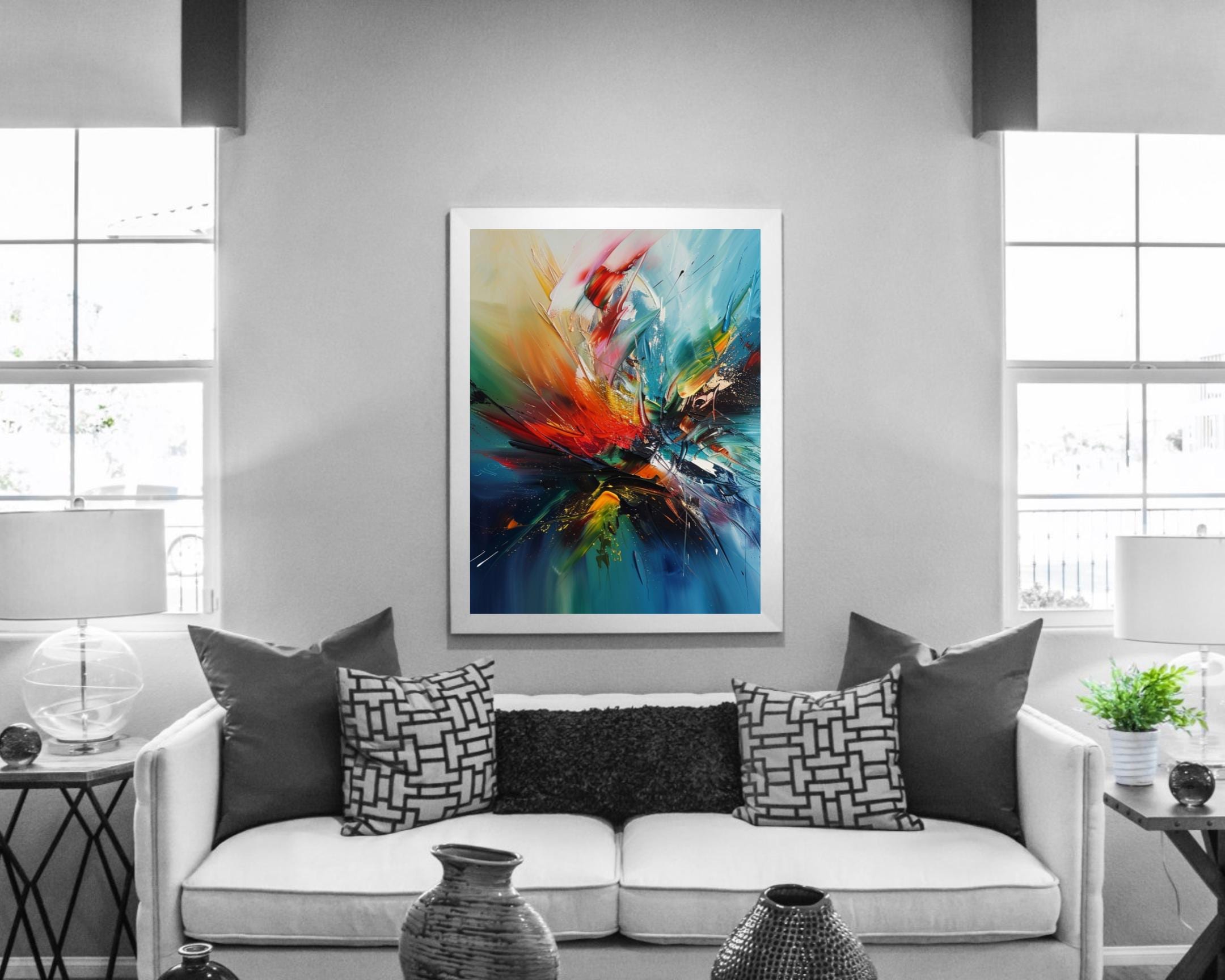Canvas Gallery Wraps, Modern Abstract Art Piece No.1, Beautiful Oil ...