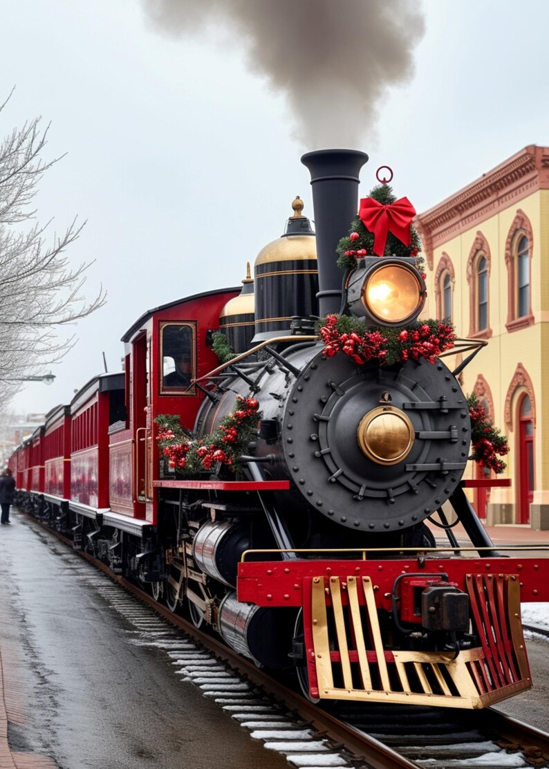 Christmas Train, Easy Download, Print and Hang - Etsy