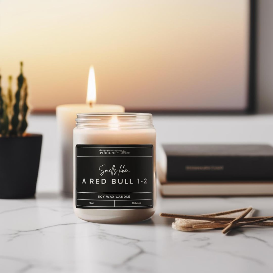 Smells Like A Red Bull 1-2, Formula 1 F1, Scented Soy Candle, 9oz - Etsy
