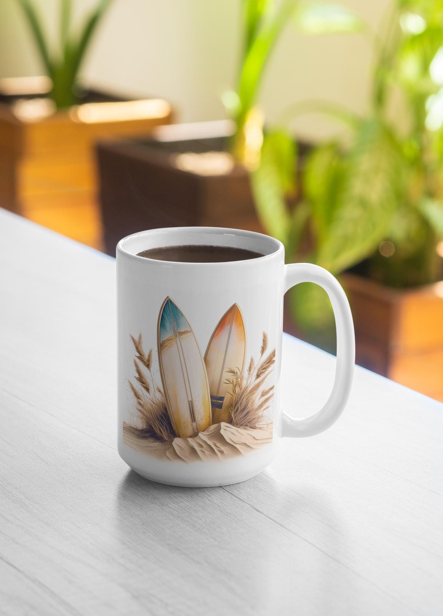 Summer Vibes Design, Summer Vibes Mug With Surfboards and Sun Summer ...