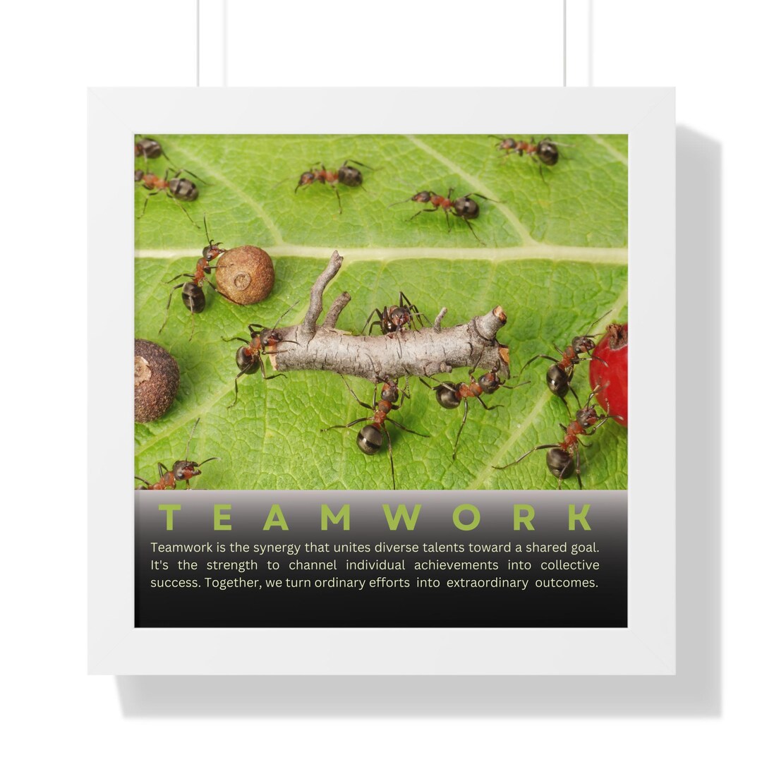 Teamwork Ants Poster Inspirational Wall Art for Collaboration and ...