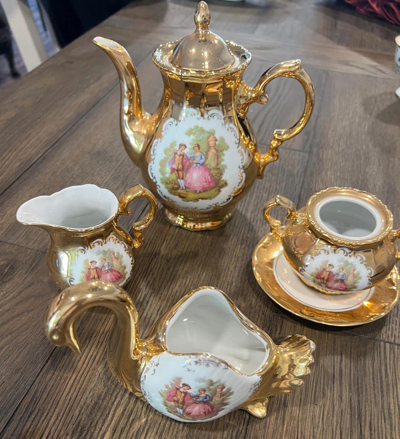 24 K Gold Bavarian Tea Set - Etsy