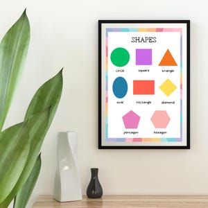 Shapes Classroom Wall Chart Shapes Kids Wall Chart Kids Classroom Wall ...