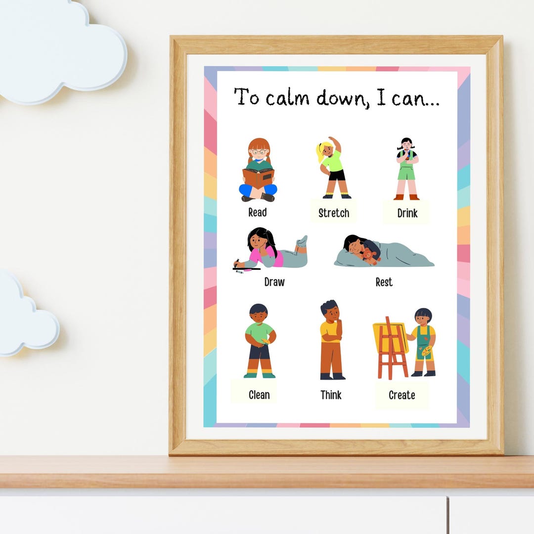 Classroom Wall Chart to Calm Down, I Can... Kids Wall Chart Kids ...