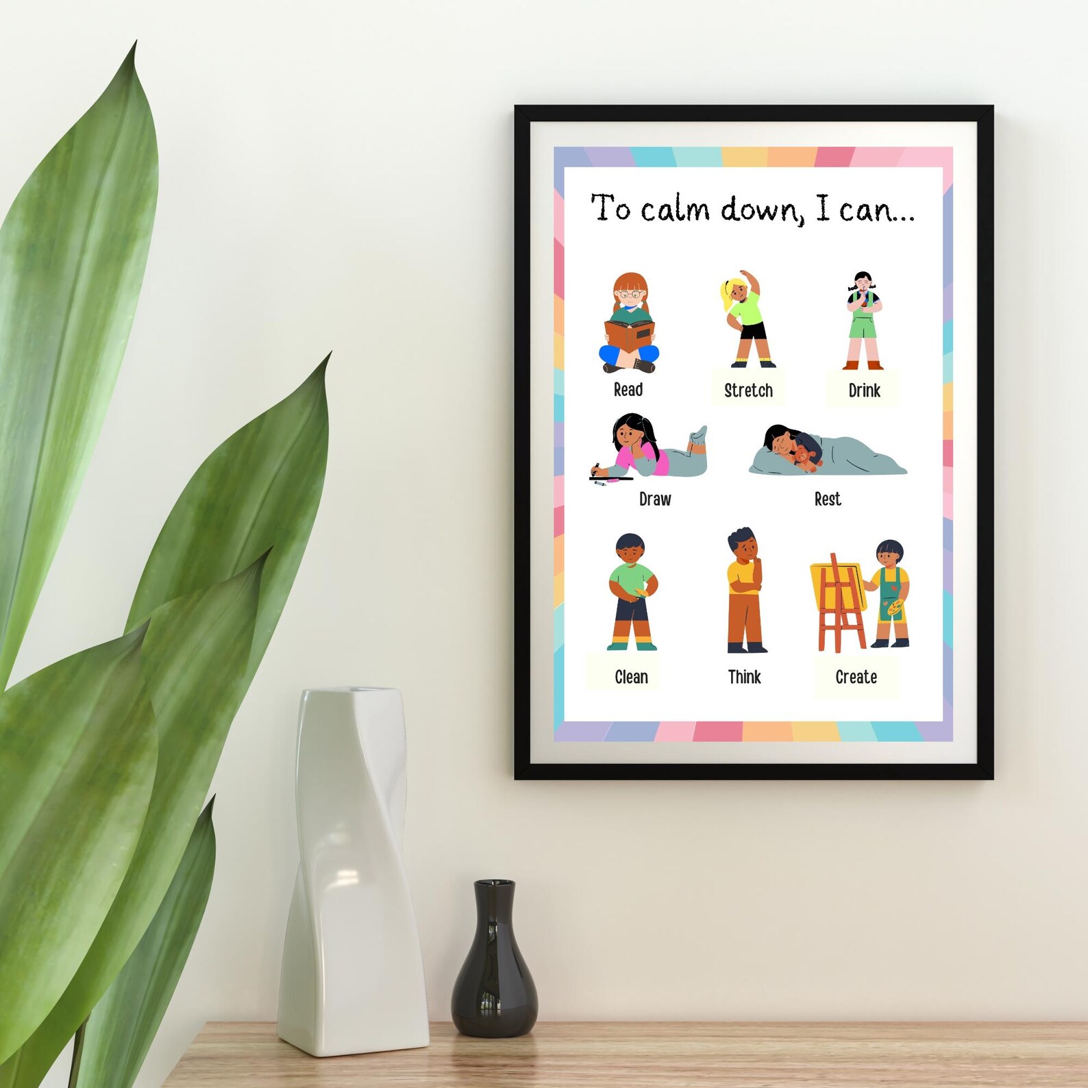Classroom Wall Chart to Calm Down, I Can... Kids Wall Chart Kids ...