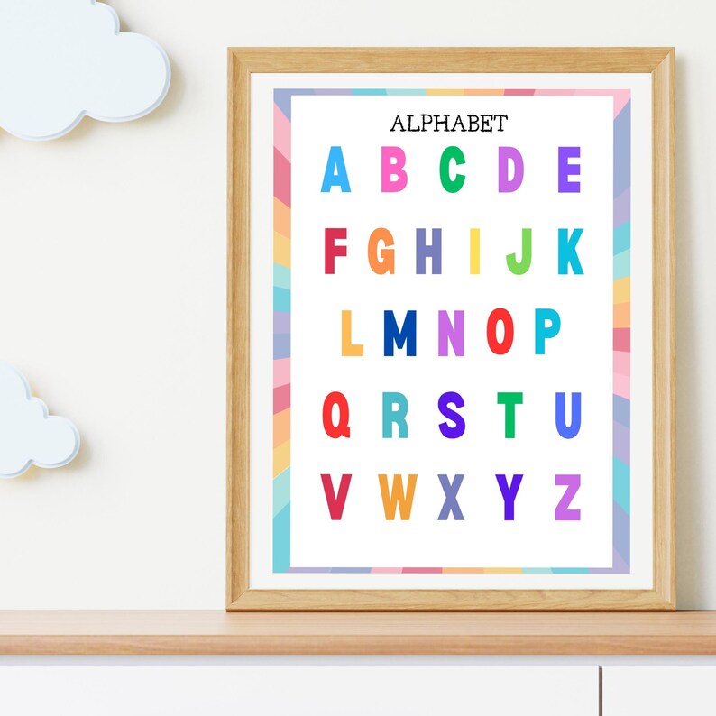 Alphabet Chart Learning Alphabet Chart Classroom Wall Chart Kids Wall ...