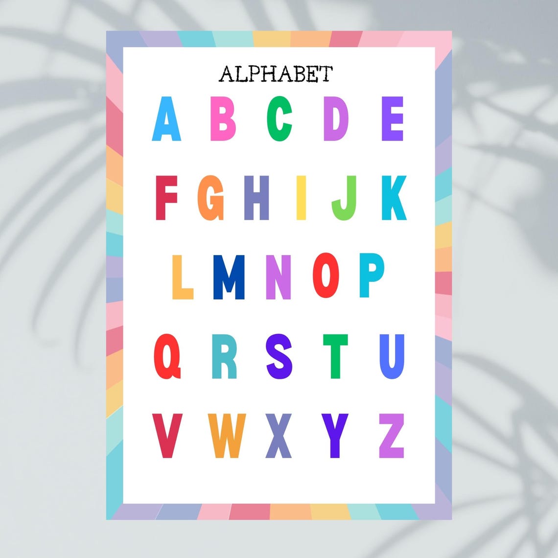 Alphabet Chart Learning Alphabet Chart Classroom Wall Chart Kids Wall ...