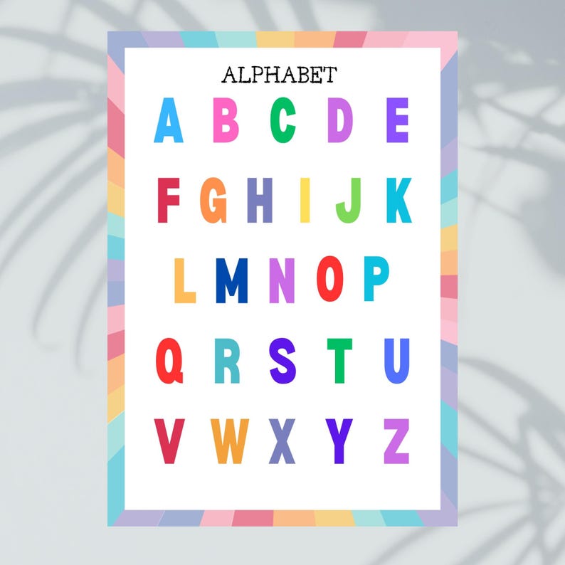 Alphabet Chart Learning Alphabet Chart Classroom Wall Chart Kids Wall ...
