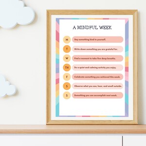 A Mindful Week Classroom Wall Chart Kids Wall Chart Kids Classroom Wall ...