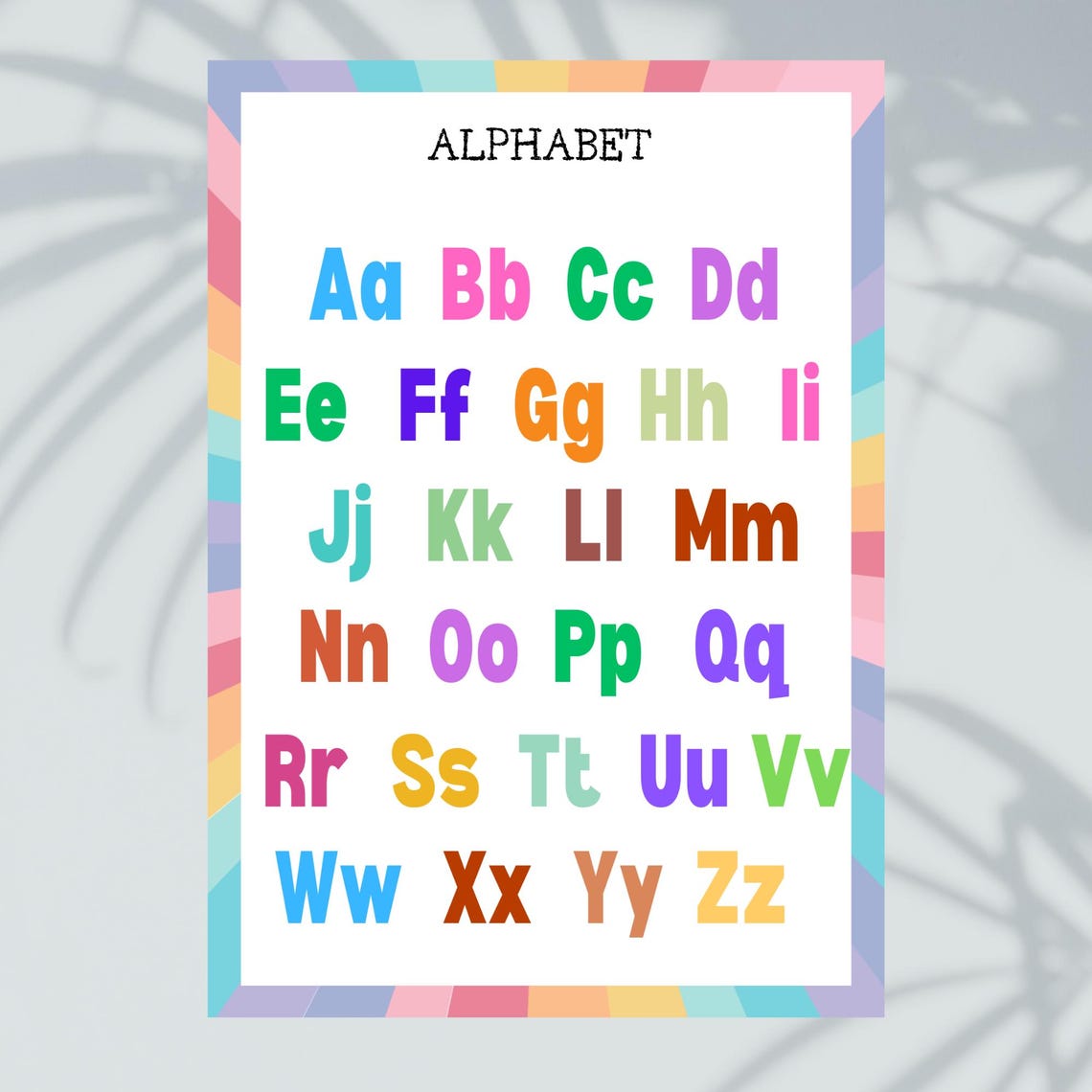 Alphabet Chart Learning Small and Big Letters Chart Classroom Wall ...