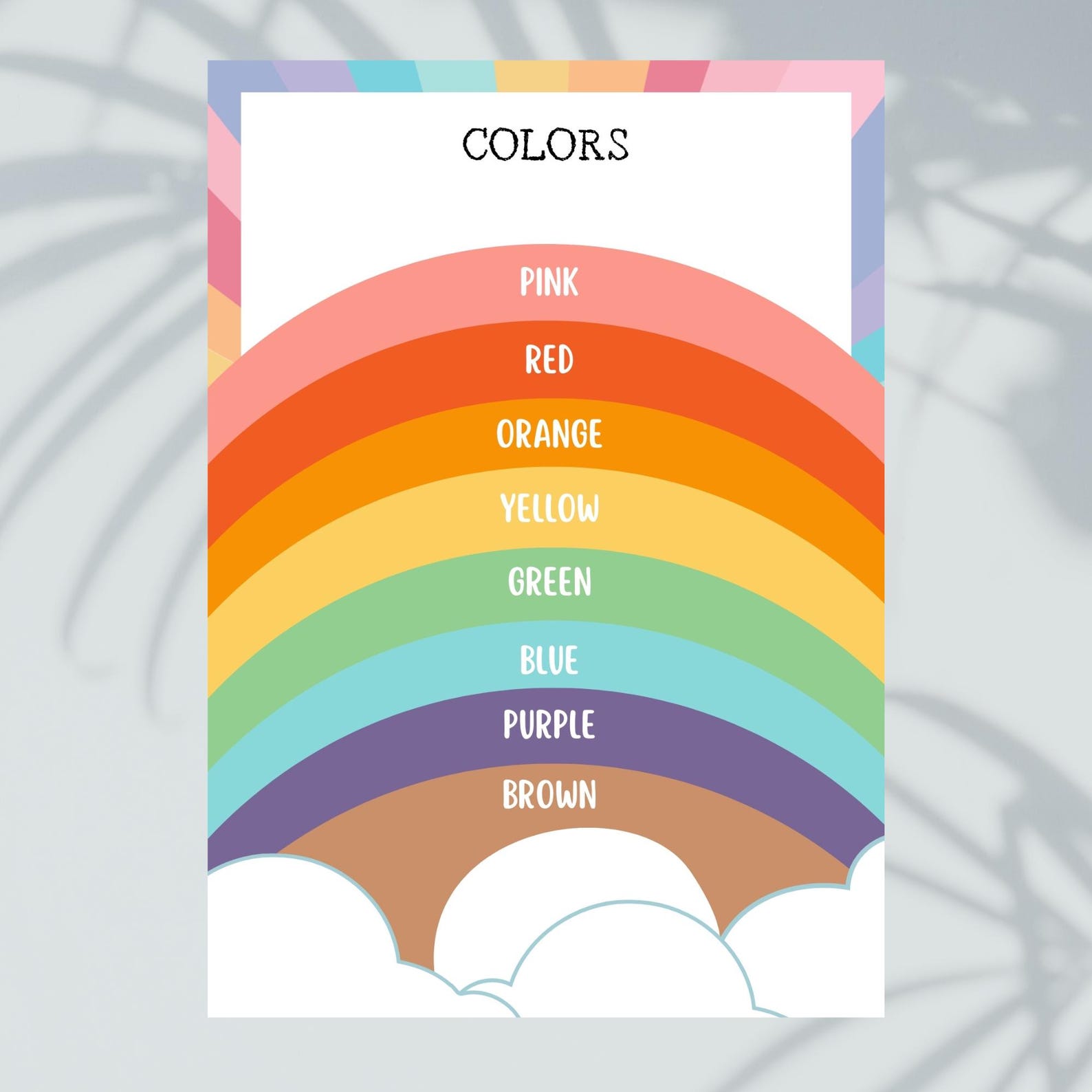 Colors Rainbow Chart Classroom Wall Chart Kids Wall Chart Kids ...