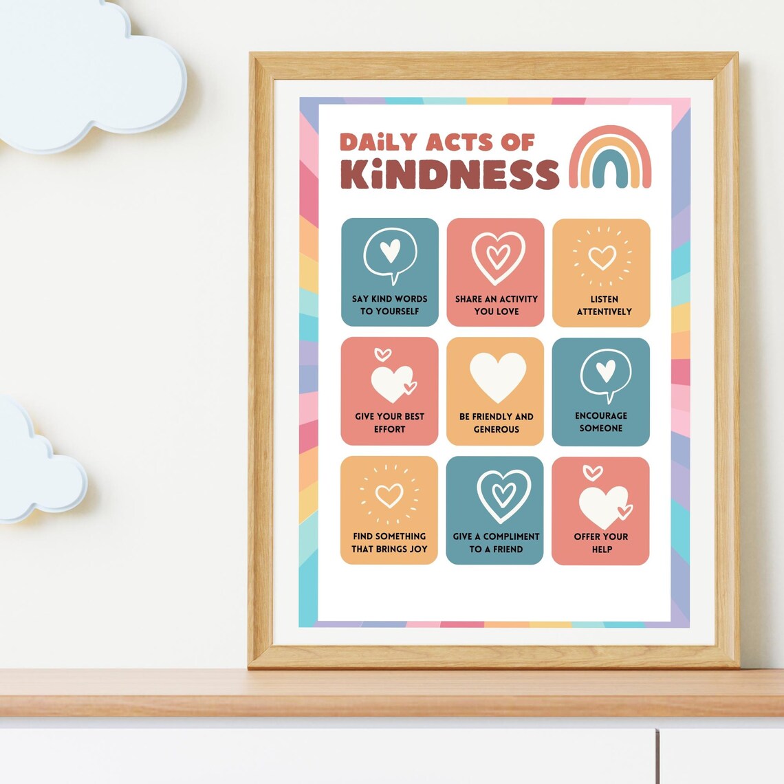 Kindness Chart Classroom Wall Chart Kindness Chart Wall Chart Classroom ...