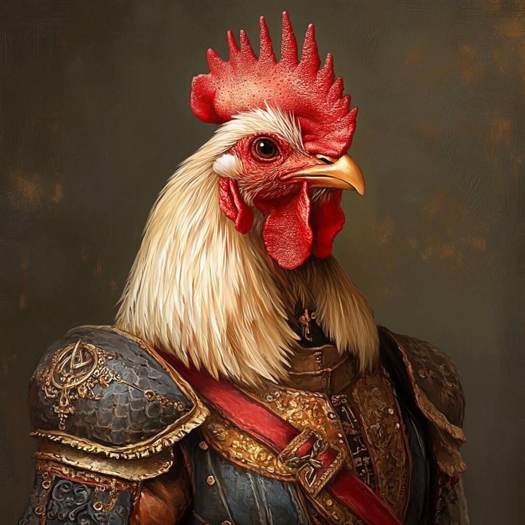 A Rooster in a Medieval Suit - Etsy