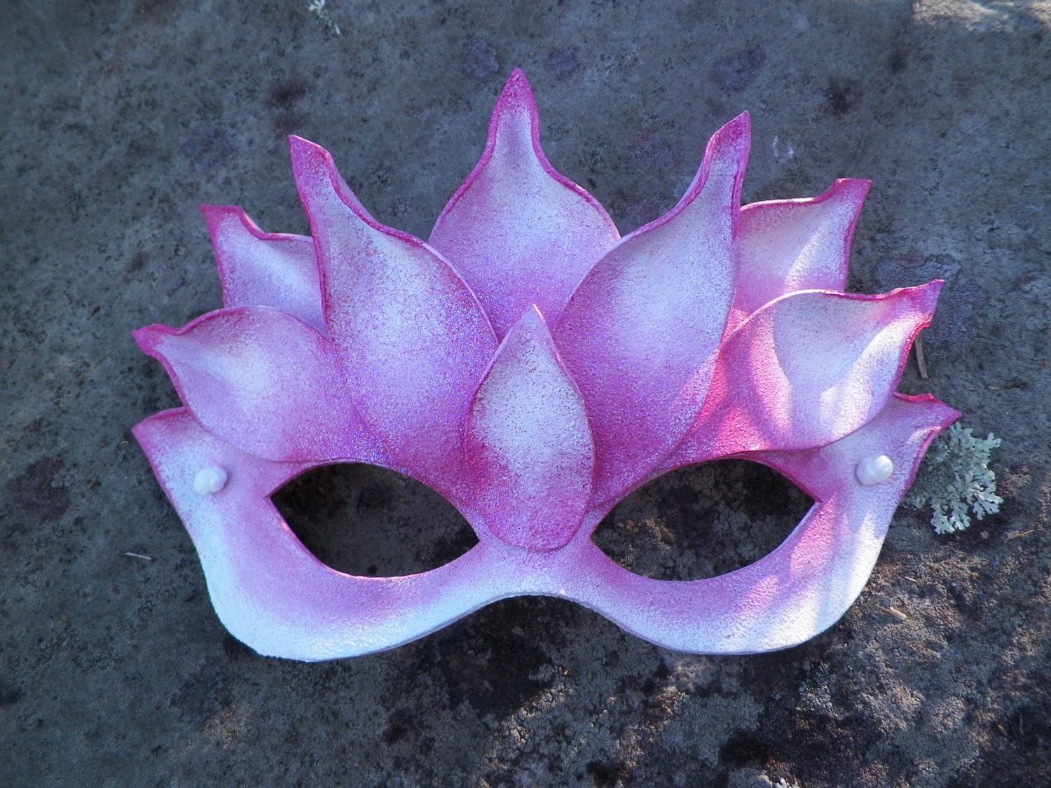 Pink Lotus Leather Mask - Etsy