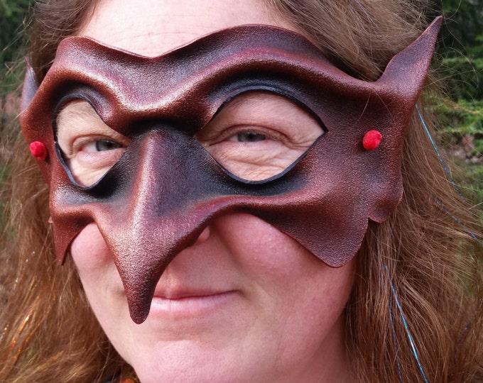 Red Goblin Leather Mask - Etsy