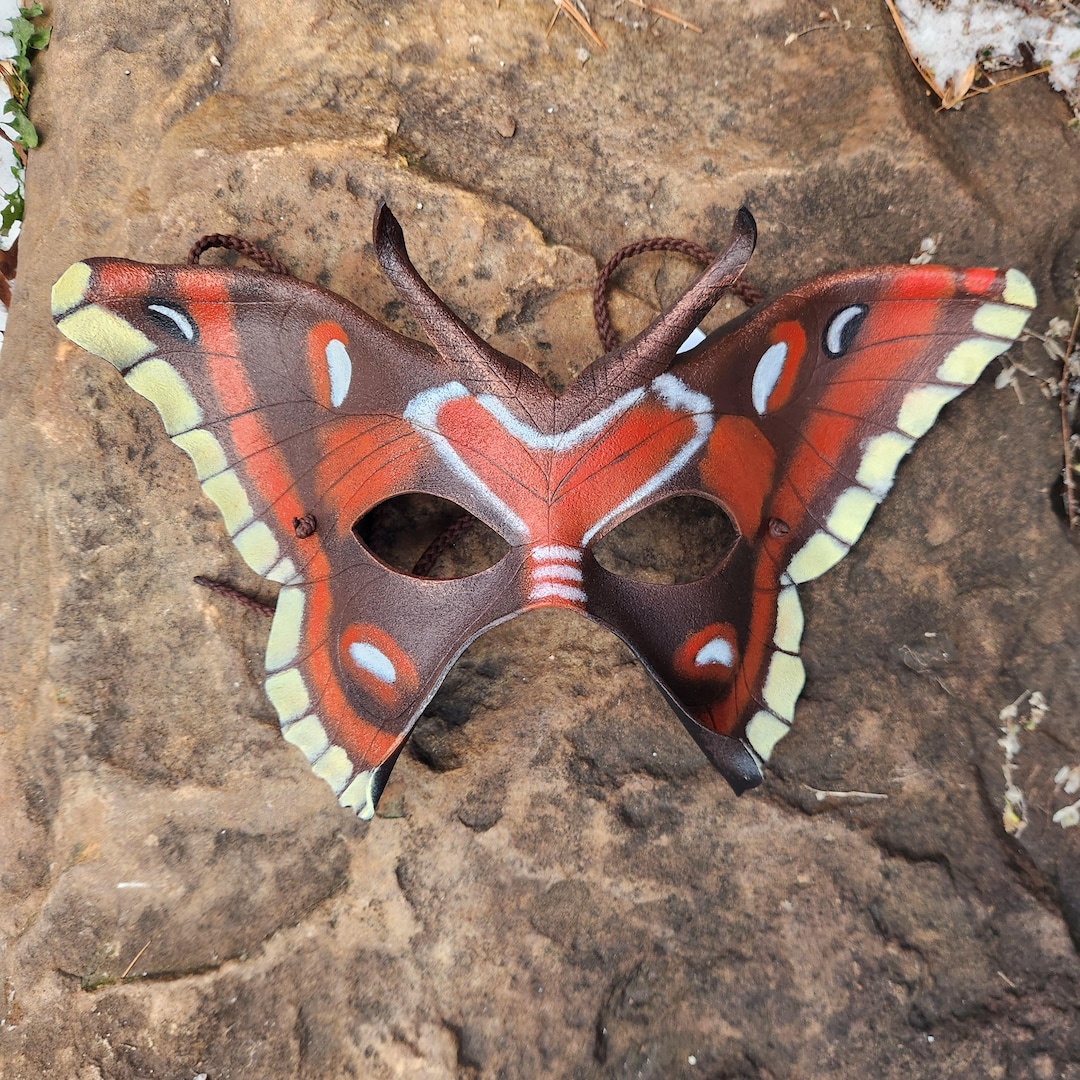 Cecropia Moth Leather Mask - Etsy