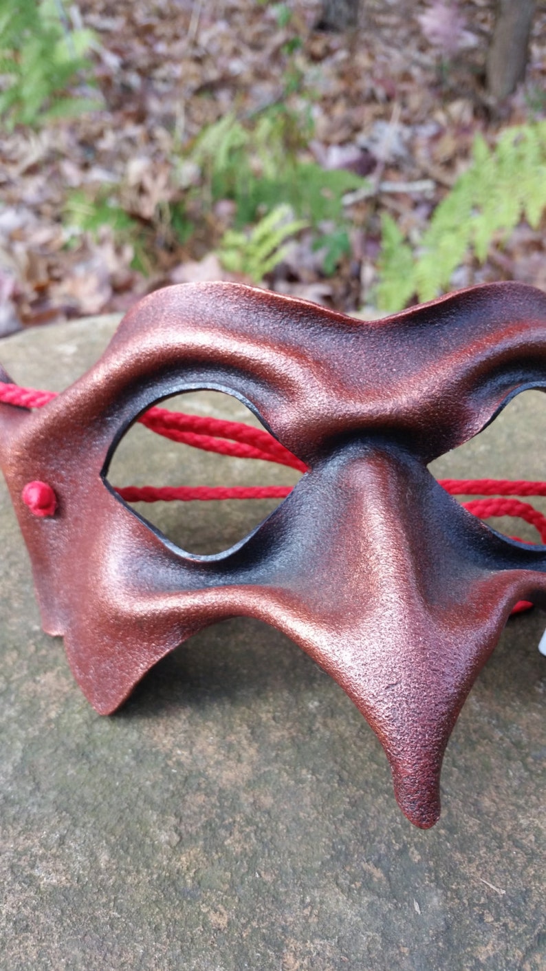Red Goblin Leather Mask - Etsy