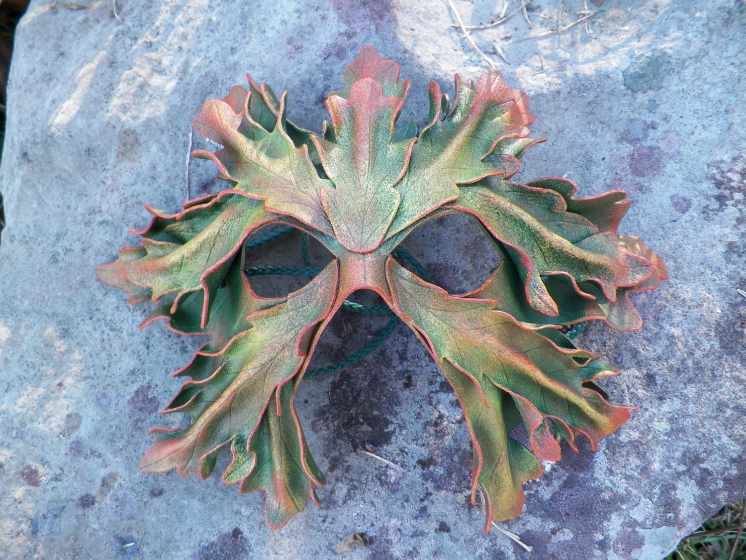 White Oak Leaf Green Man in Autumn - Etsy
