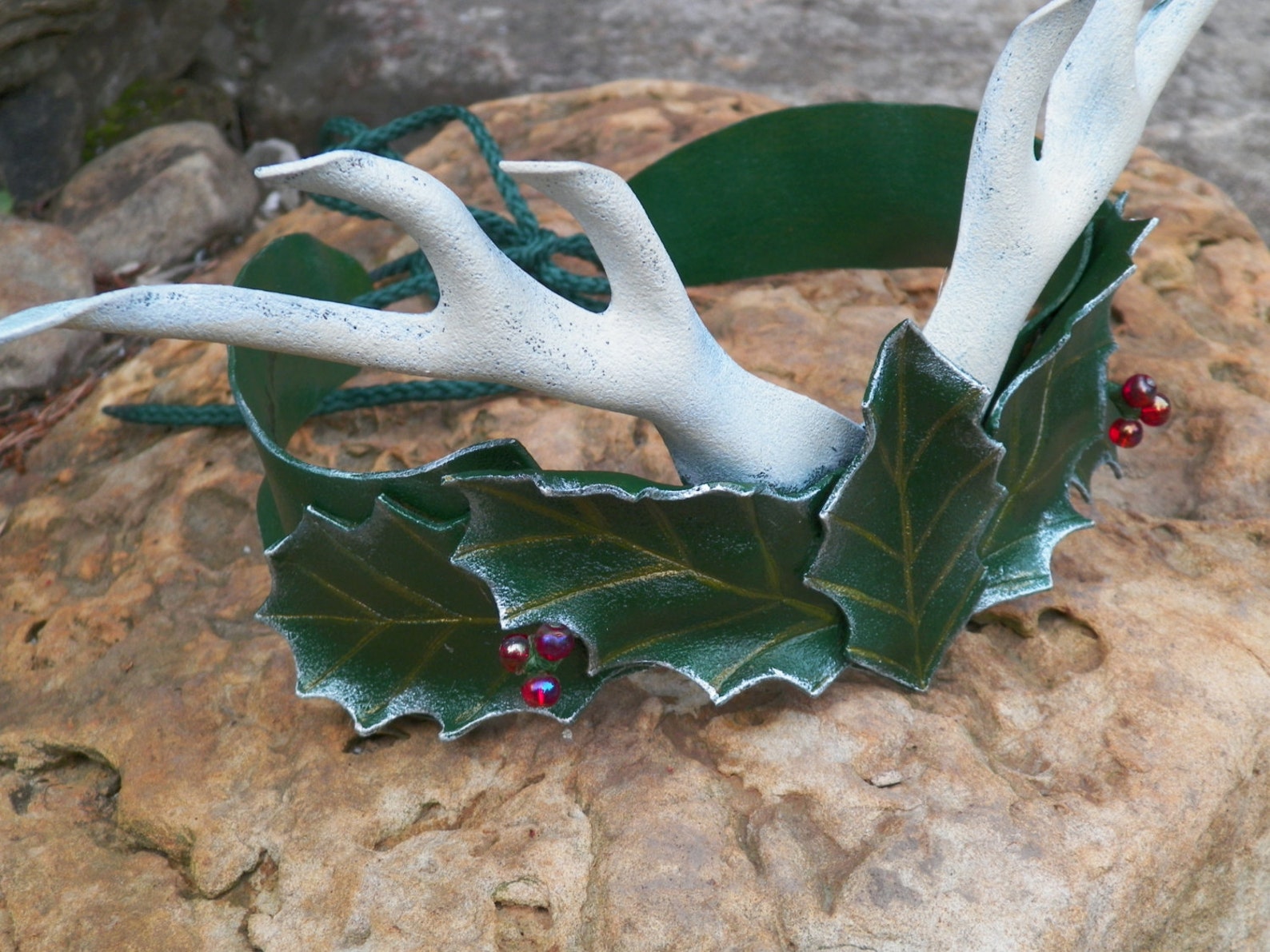 Antlered Holly Crown With Berries - Etsy