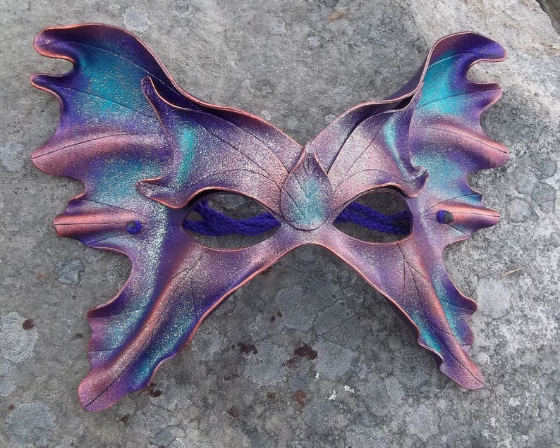 Leather Fairy Mask in Purple - Etsy