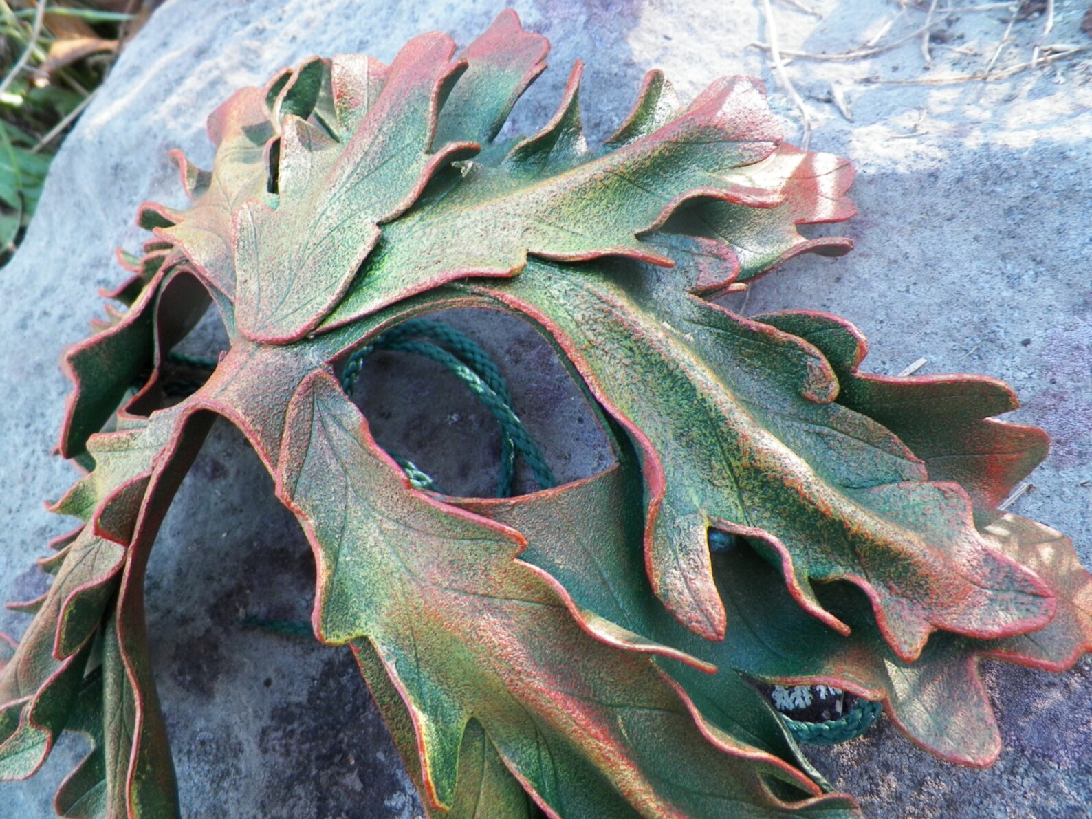 White Oak Leaf Green Man in Autumn - Etsy