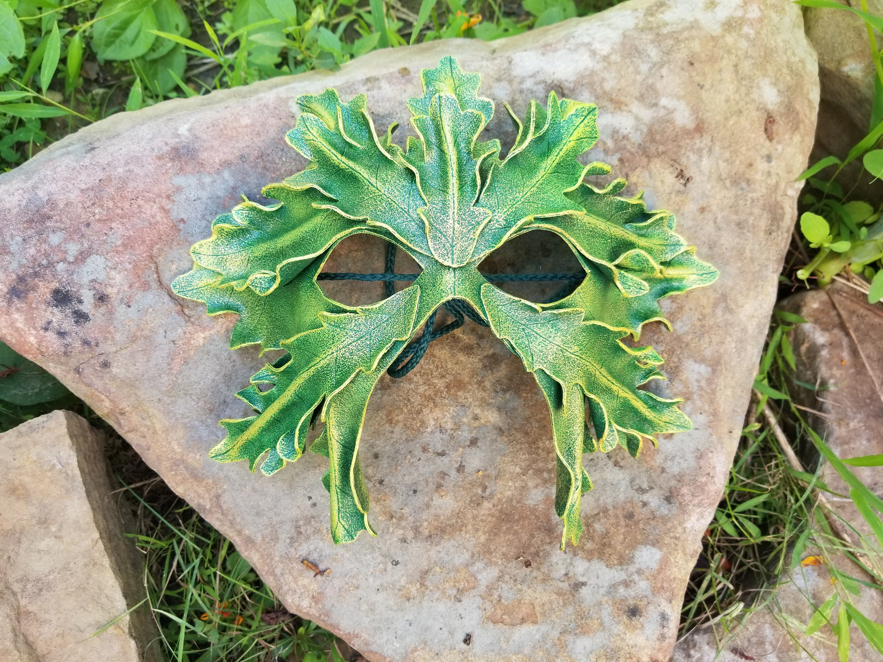 White Oak Leaf Green Man Mask - Etsy
