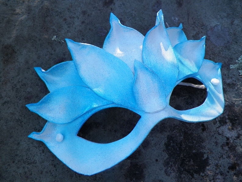 Blue Lotus Leather Mask | Etsy