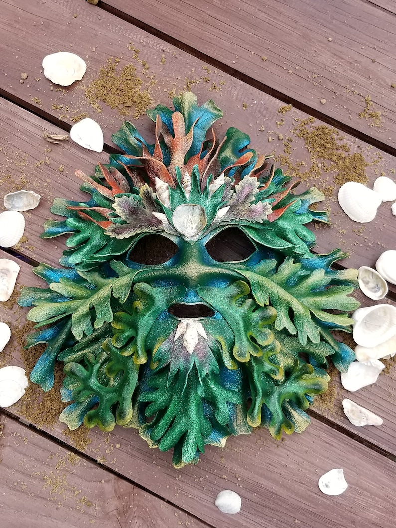 Classical Green Man Mask in Leather - Etsy